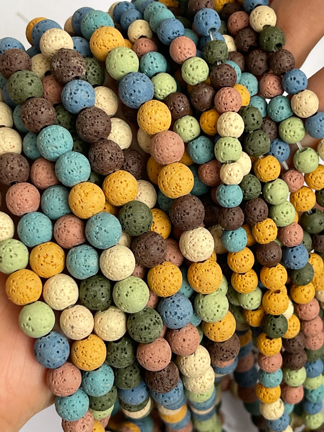 Lava Beads, Colourful Lava Beads, Beads, Volcanic Rock Lava Gemstone ...