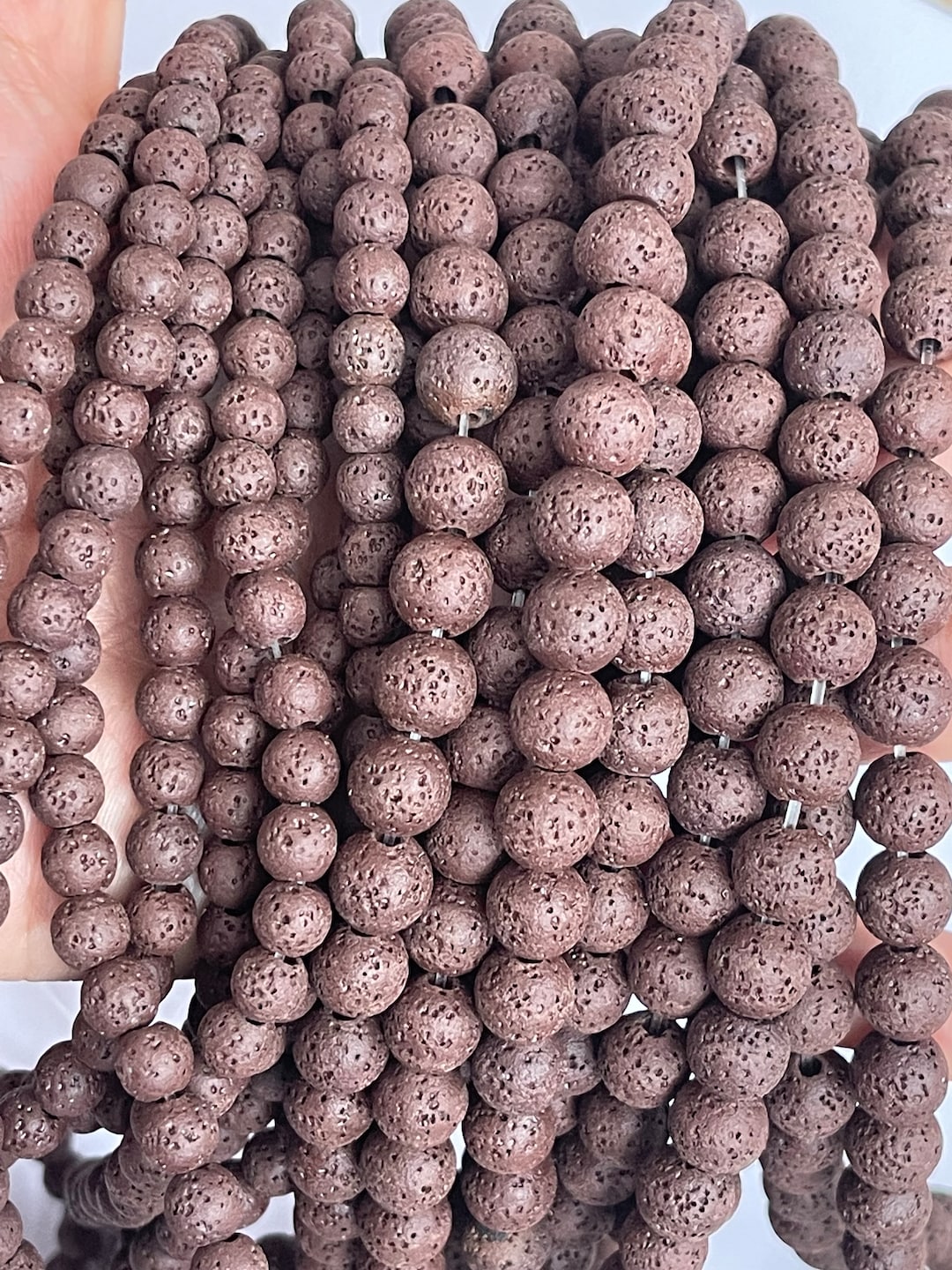 Lava Beads, Brown Lava Beads, Beads, Volcanic Rock Lava Gemstone, Lava ...