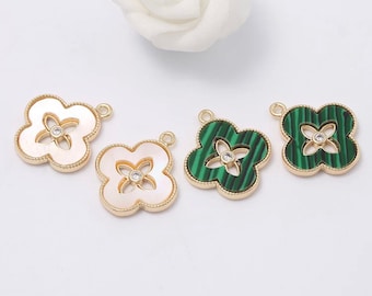 Gold Clover Charm | Etsy