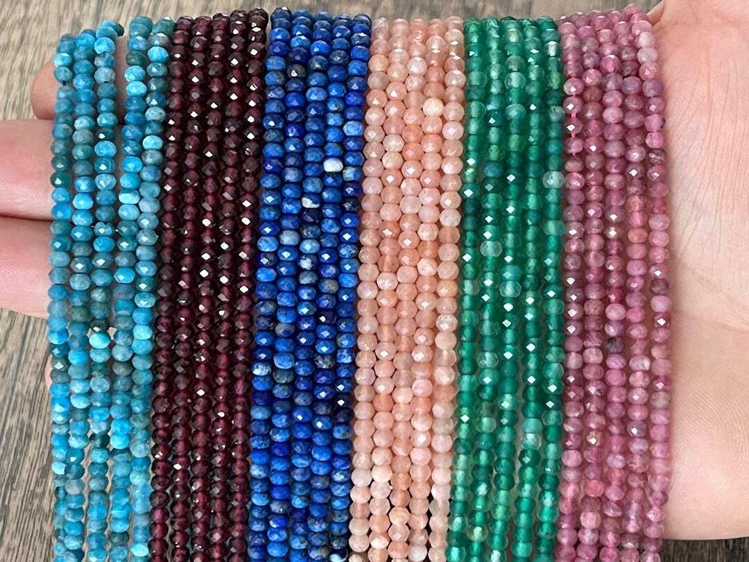 Natural Gemstone Faceted Rondelle Beads 35mm Rondelle Tourmaline Beads