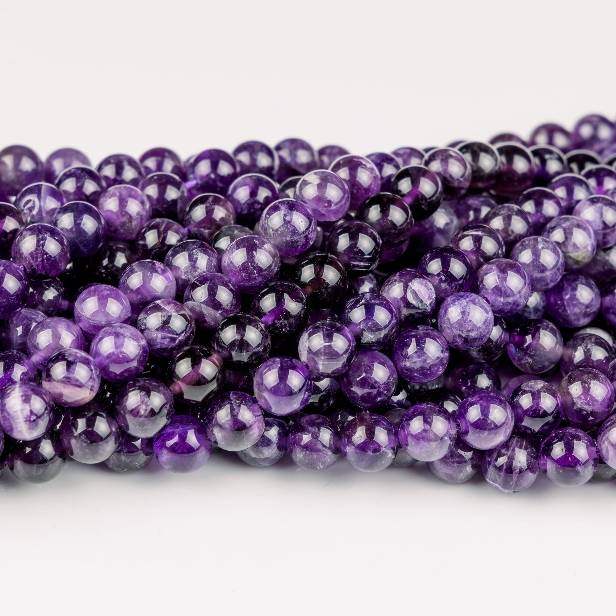 6mm Smooth Amethyst Beads Gemstone Beads Mala Beads Grade - Etsy