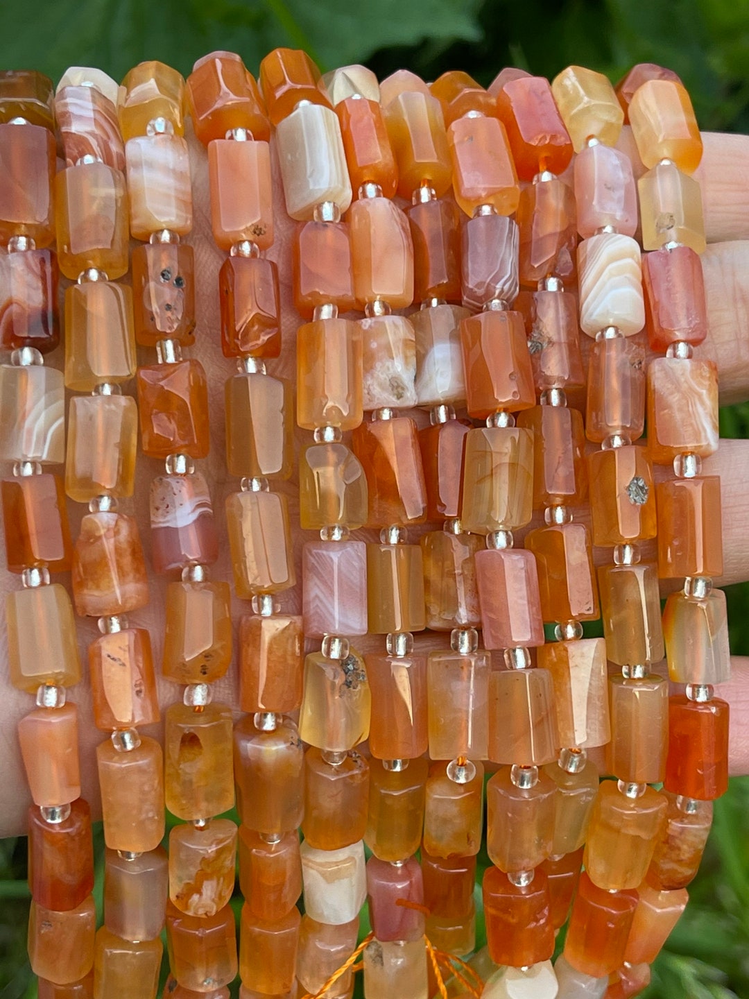 Red Agate Cylinder Tube Beads: Gemstone Strand (8x11mm) - Etsy