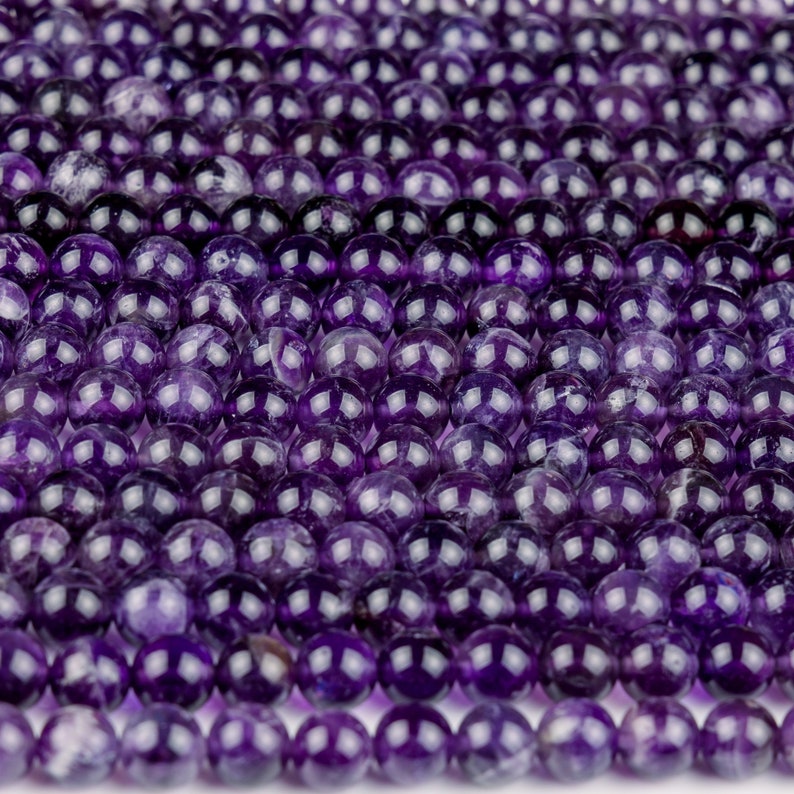 6mm Smooth Amethyst Beads Gemstone Beads Mala Beads Grade - Etsy