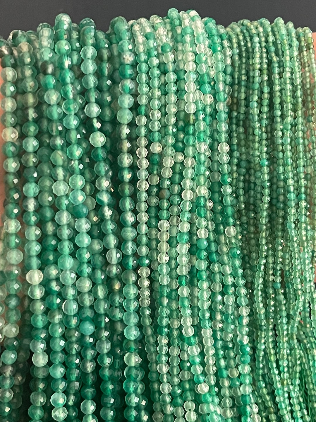 Small Faceted Green Agate Beads, Small Gemstone Beads, 2mm, 3mm, 4mm ...