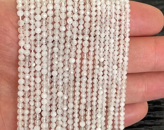 Natural Rainbow Moonstone Small Stone Beads Grey Moonstone Faceted ...