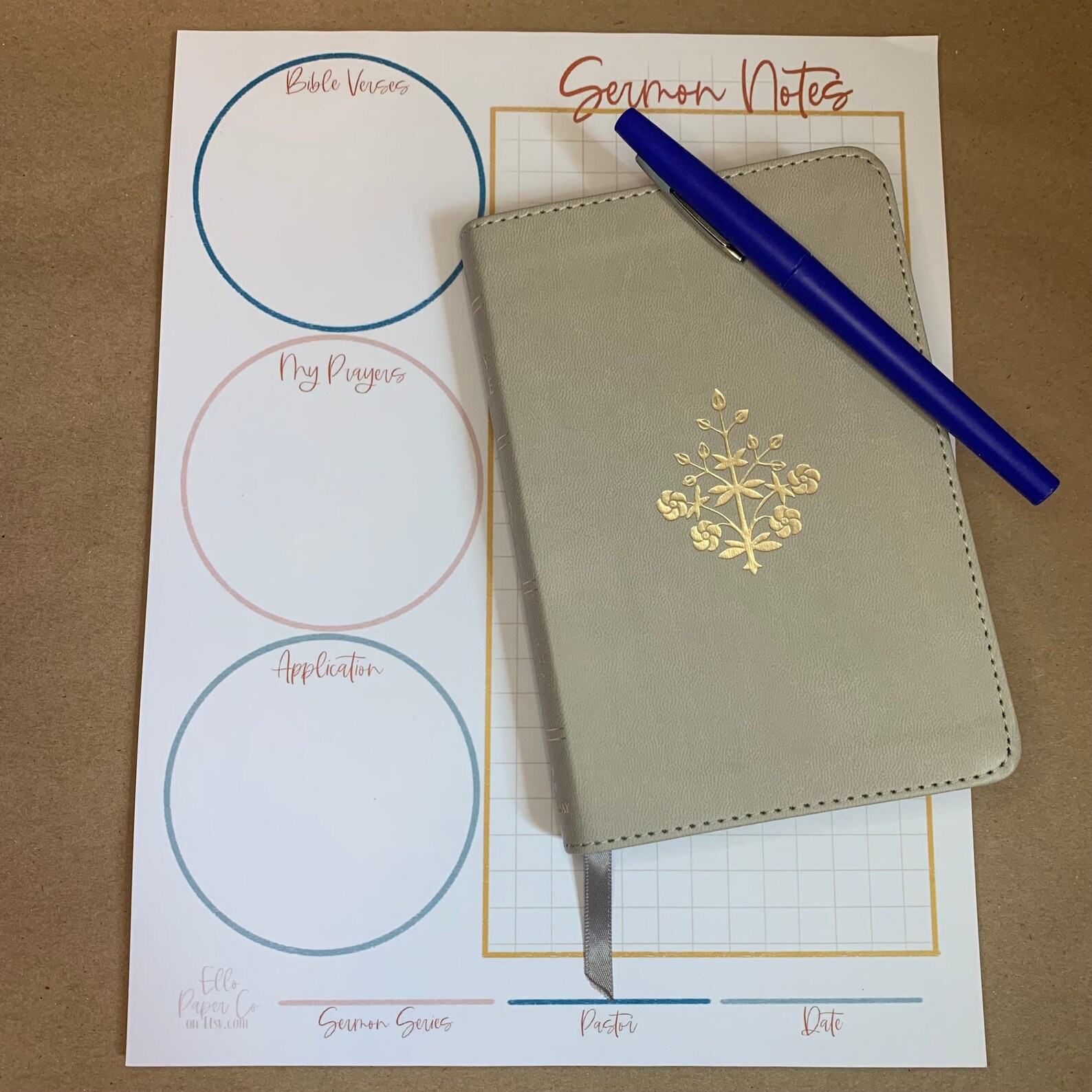 Minimal Sermon Notepad | Cursive Font | Large Note-taking Section *PLUS ...