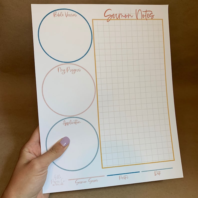 Minimal Sermon Notepad | Cursive Font | Large Note-taking Section *PLUS ...
