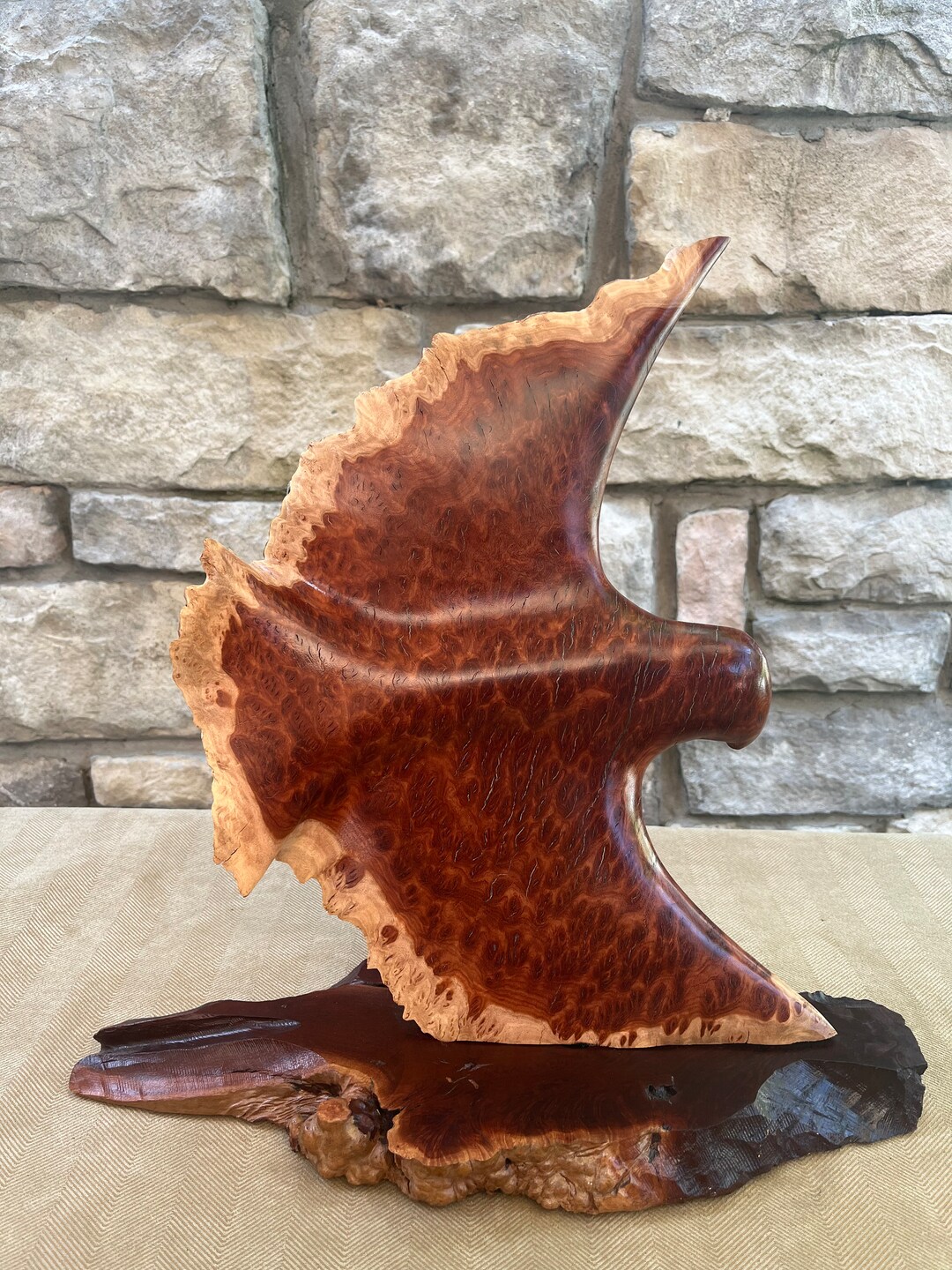 Hand Carved Live Edge Sculpture of a Bird of Prey - Etsy