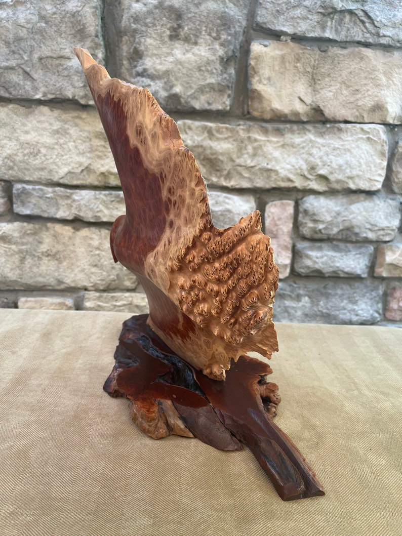 Hand Carved Live Edge Sculpture of a Bird of Prey - Etsy