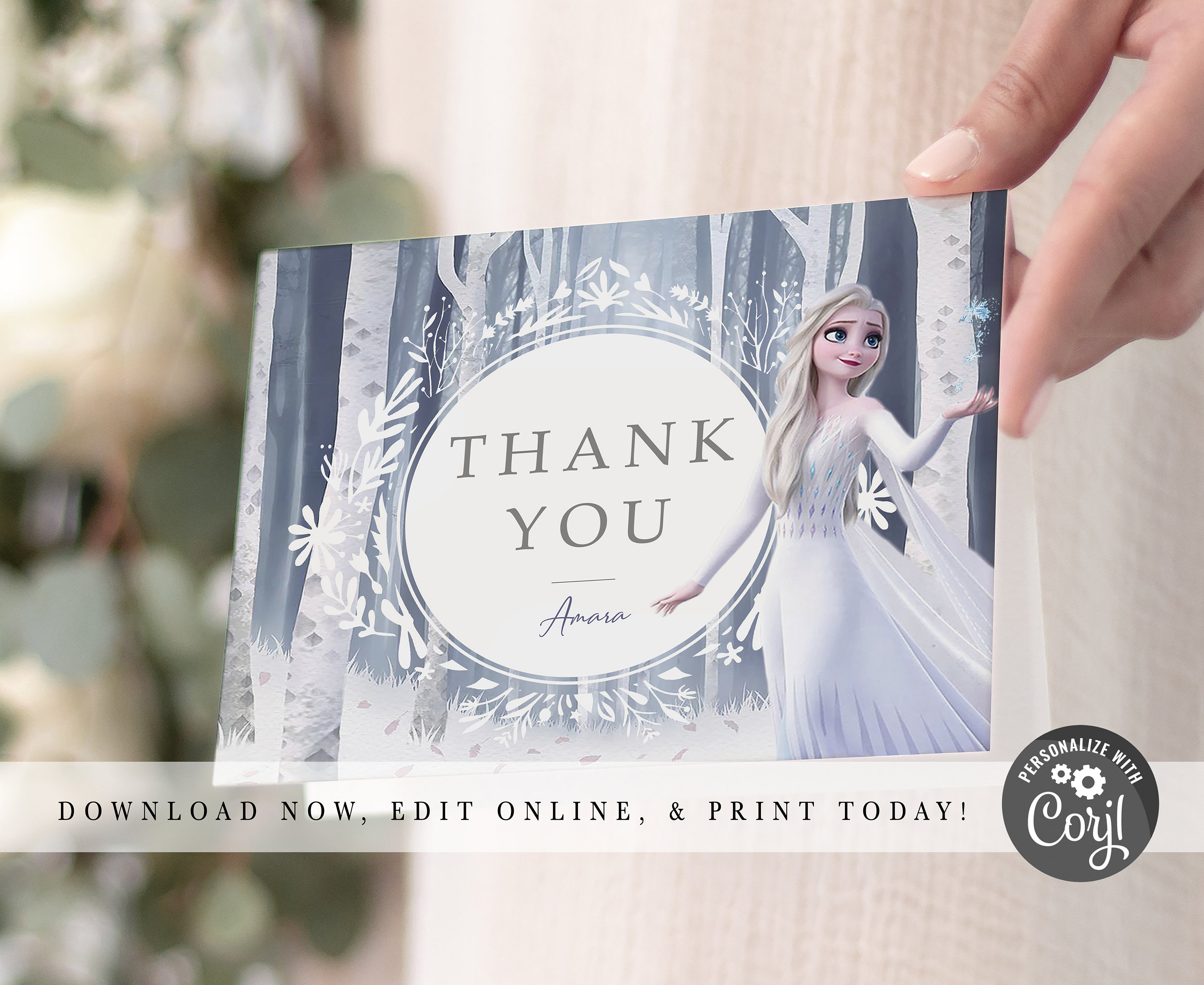 Frozen Thank You Card Frozen 2 Stationary Frozen 2 Thank You - Etsy