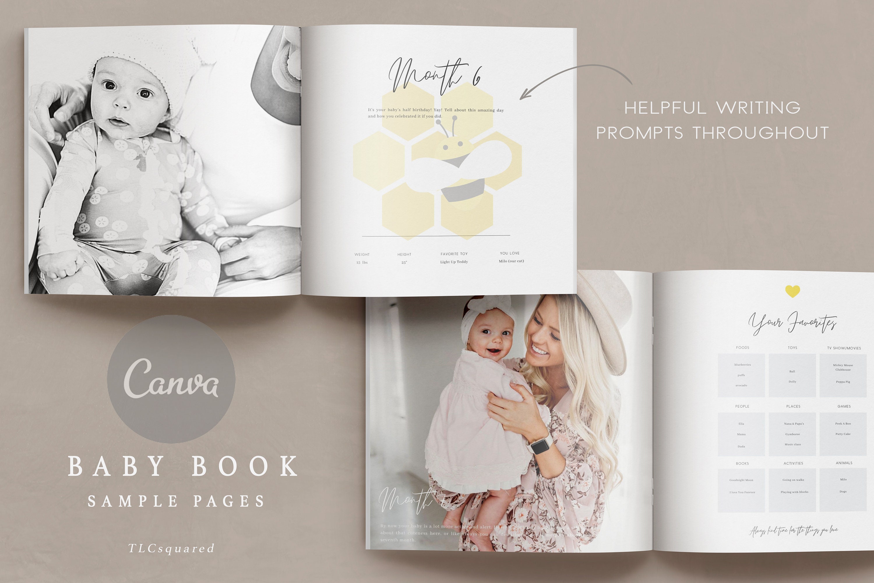 Modern Baby Book Template | Ebook Template | Canva Template | Modern ...