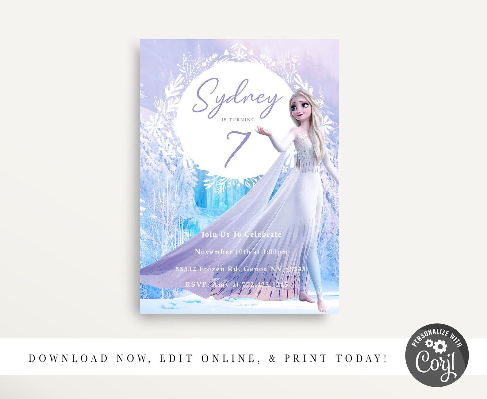 Frozen 2 Invitation Modern Frozen Invite Frozen Birthday - Etsy