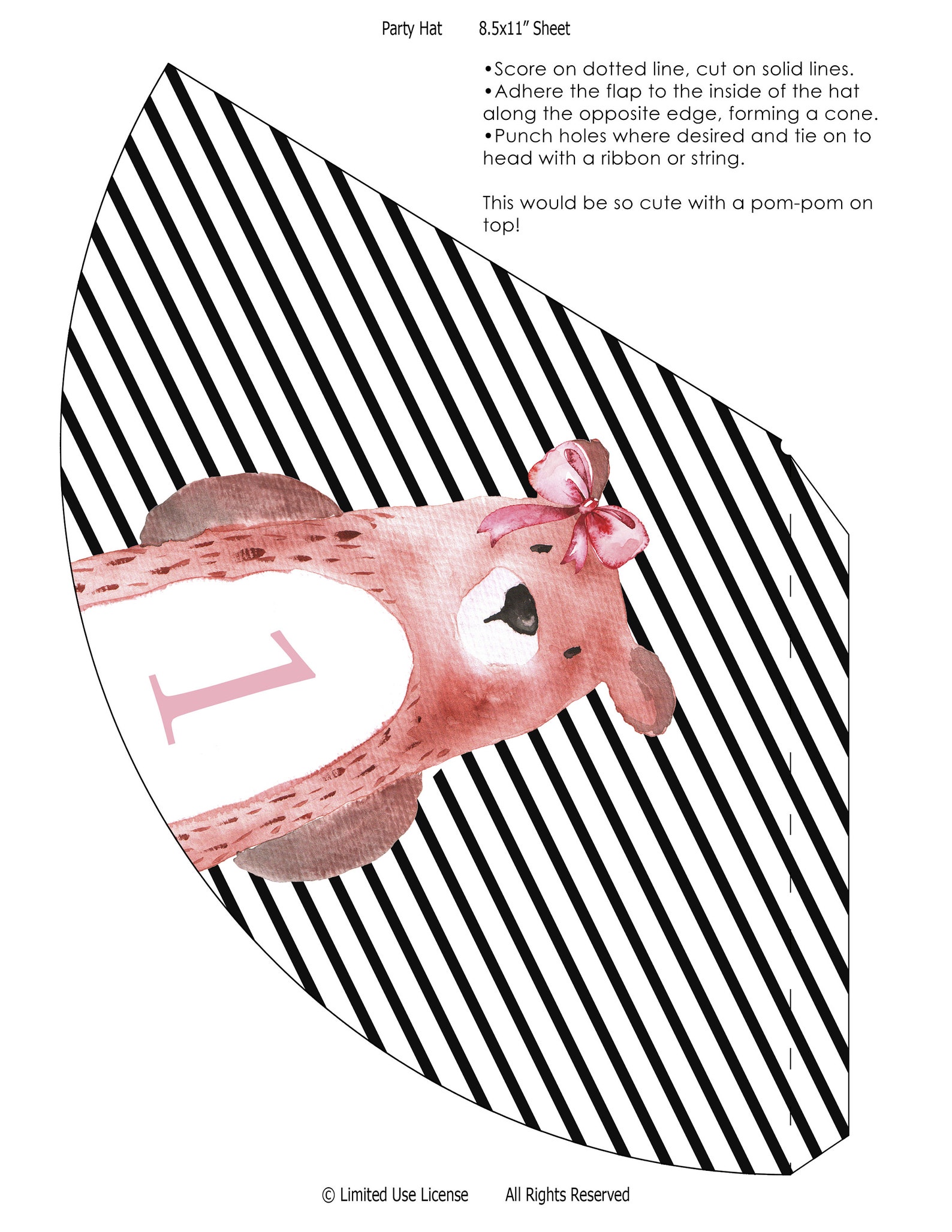 Printable Party Hats Bear Party Hat Woodland Party Decor - Etsy