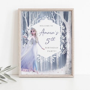 Frozen 2 Poster, Modern Frozen Sign, Frozen Birthday Sign, Simple ...
