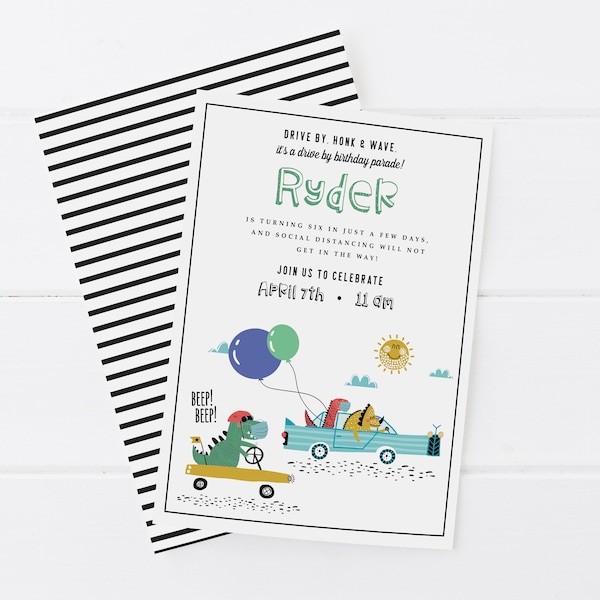 Drive by Birthday Parade Invitation - Etsy