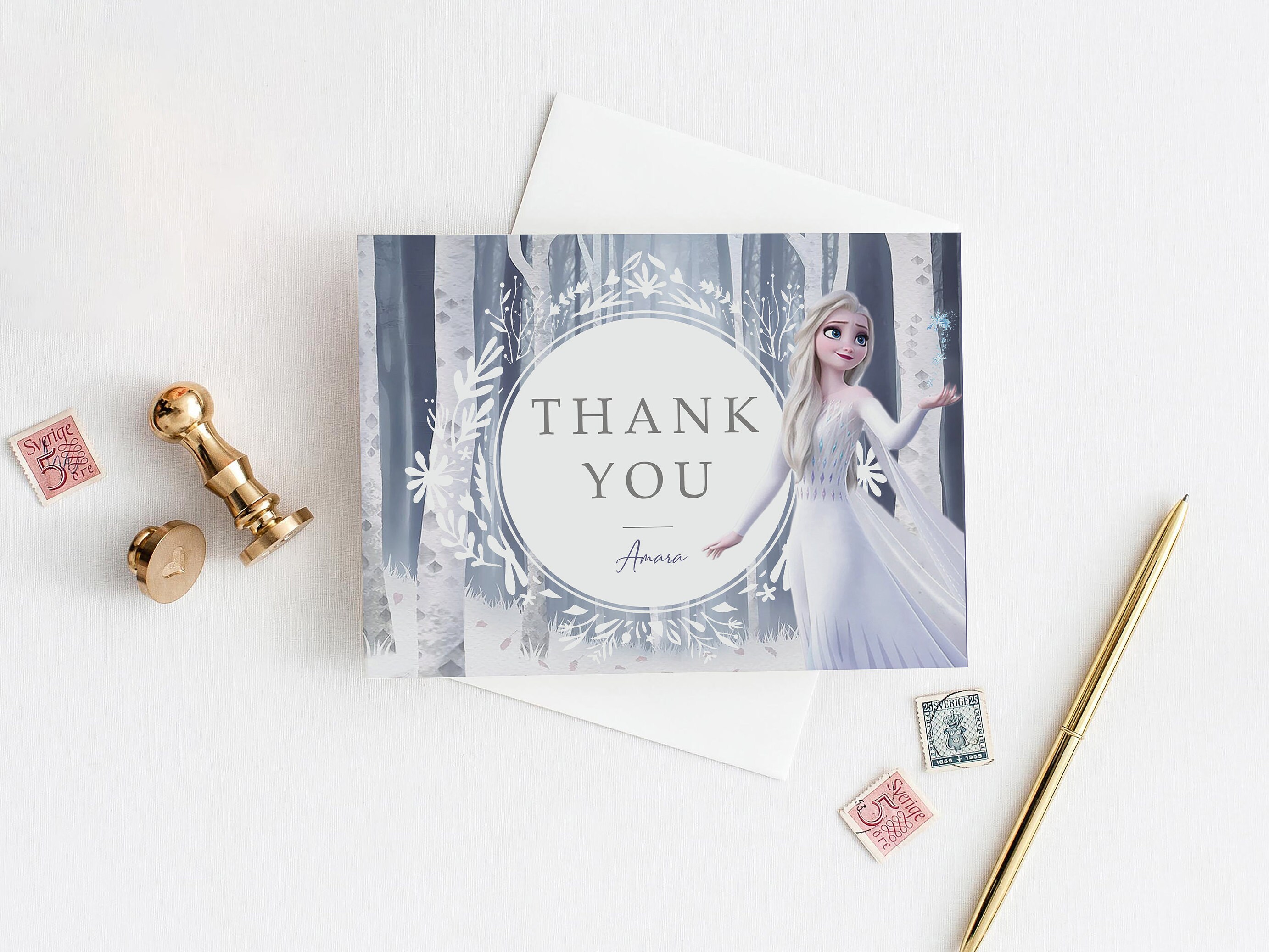 Frozen Thank You Card Frozen 2 Stationary Frozen 2 Thank You - Etsy