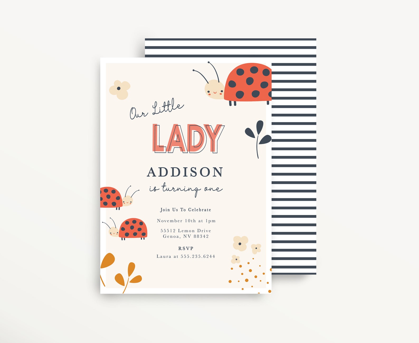 Ladybug Invitation Ladybug Birthday Invitation Ladybug - Etsy