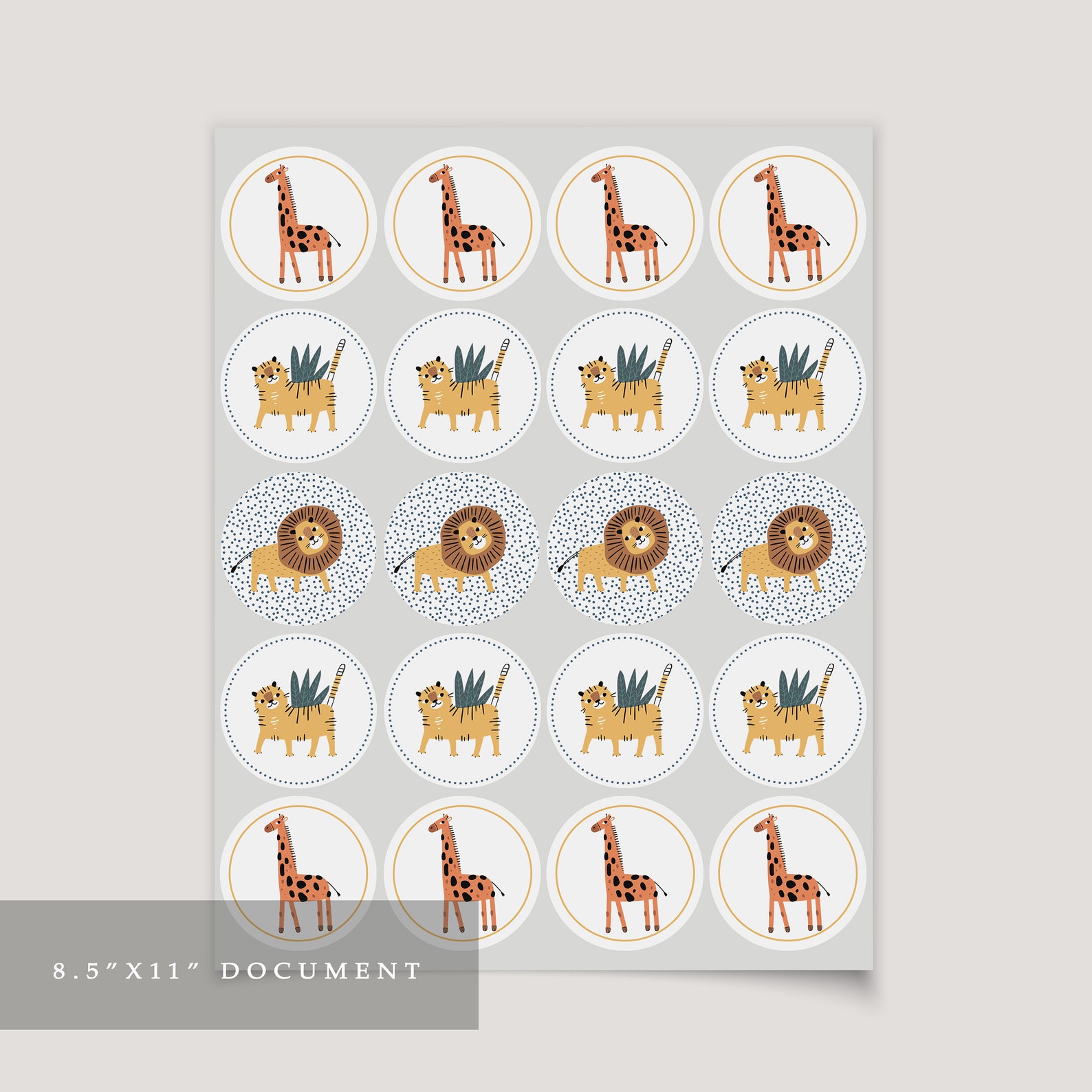 Safari Birthday Cupcake Toppers, Giraffe Cupcake Toppers, Cupcakes ...