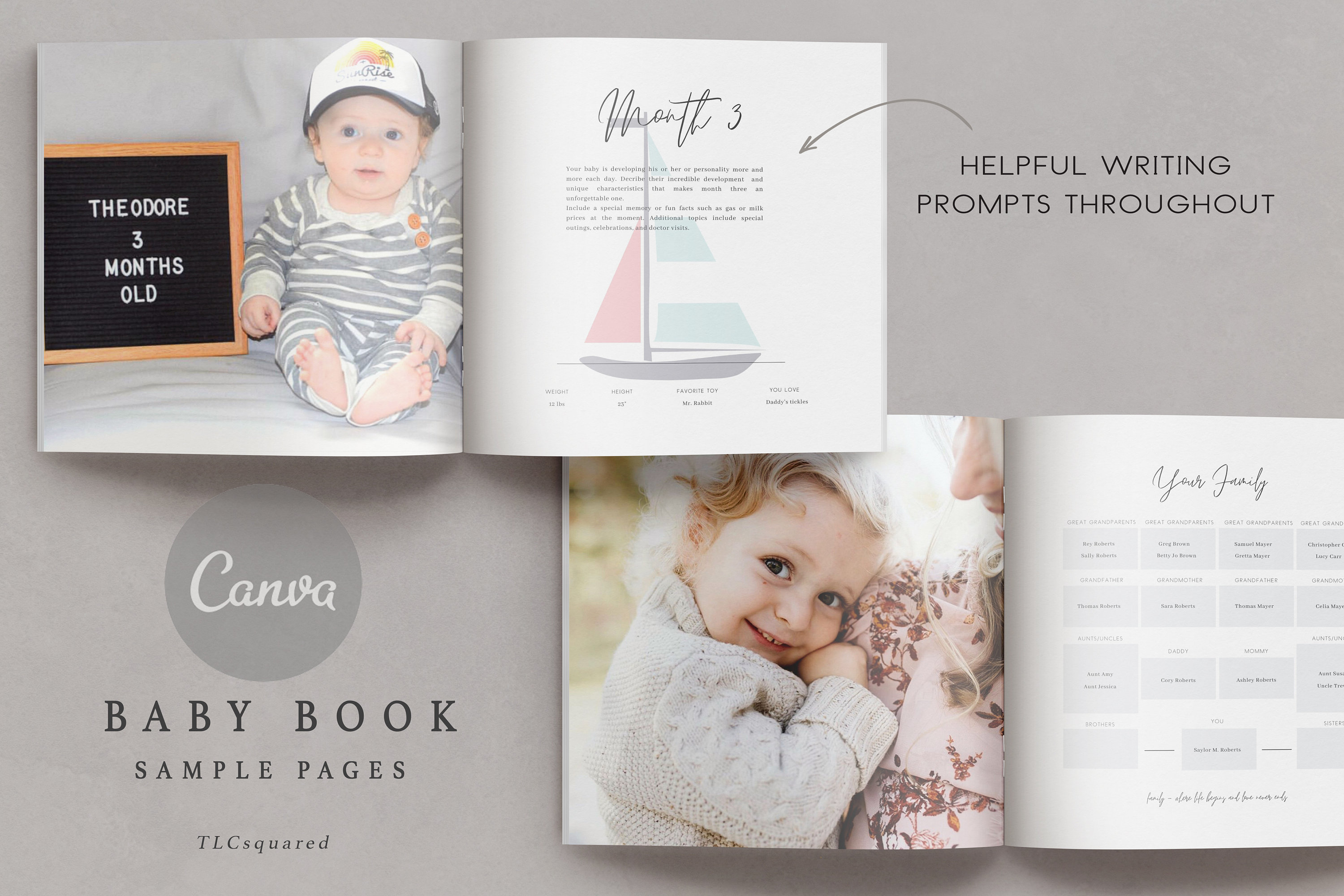 Boy Baby Book Template Ebook Template Canva Template - Etsy