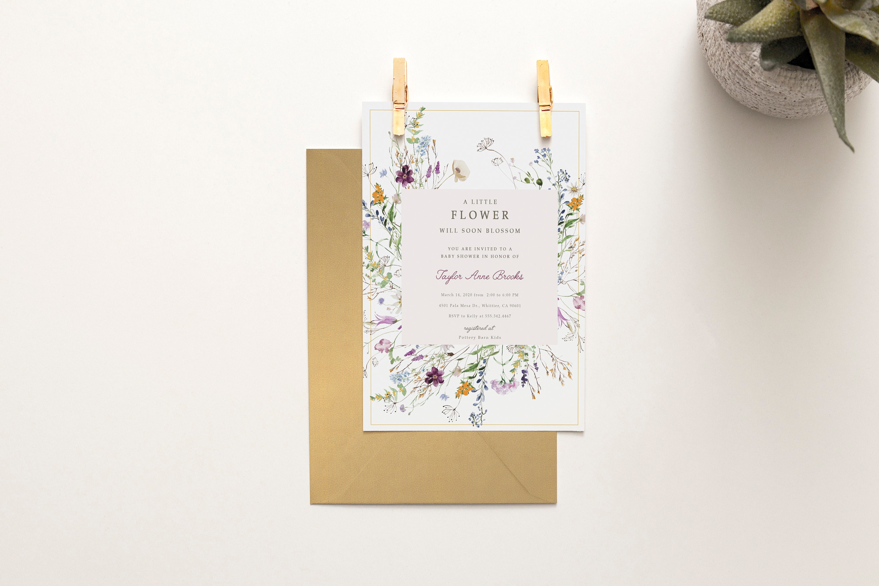 Wildflower Baby Shower Invitation Wildflower Party Invite | Etsy