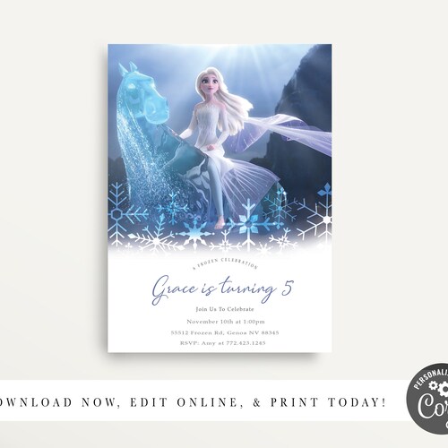 Frozen 2 Invitation Frozen 2 Invite Modern Frozen Birthday - Etsy