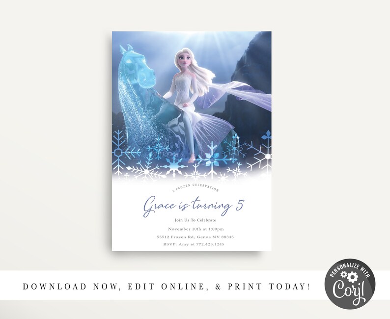 Frozen 2 Invitation Frozen 2 Horse Invite Modern Frozen | Etsy
