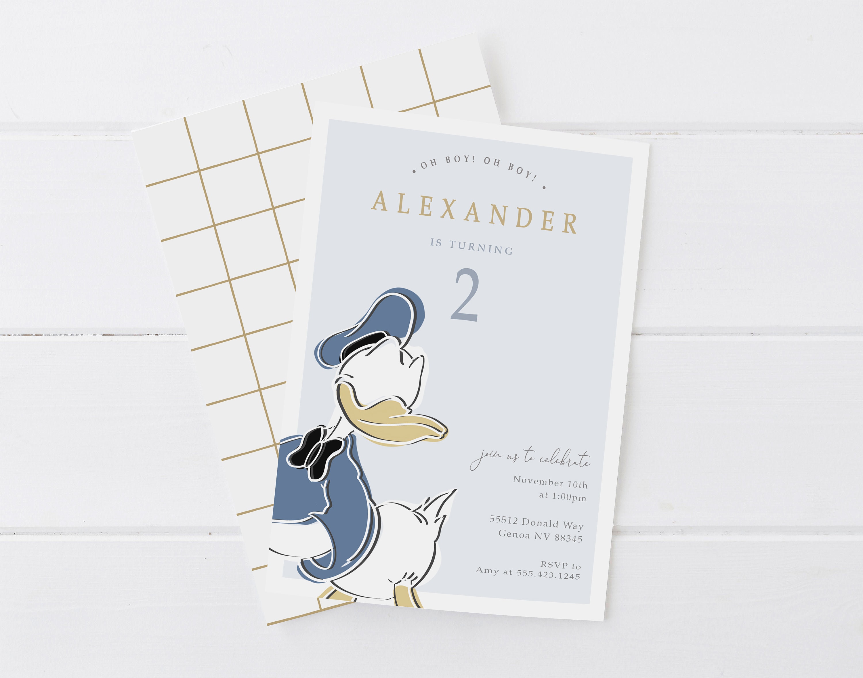 Duck Invitation Inspired Donald Duck Printable Invitation - Etsy