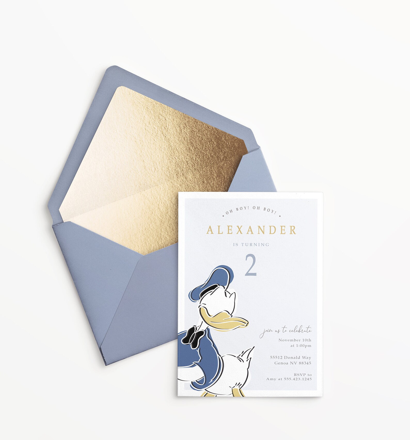 Duck Invitation Inspired Donald Duck Printable Invitation - Etsy