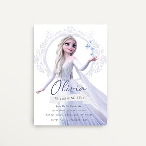 Frozen 2 Invitation, Frozen 2 Invite, Modern Frozen Birthday Invite ...