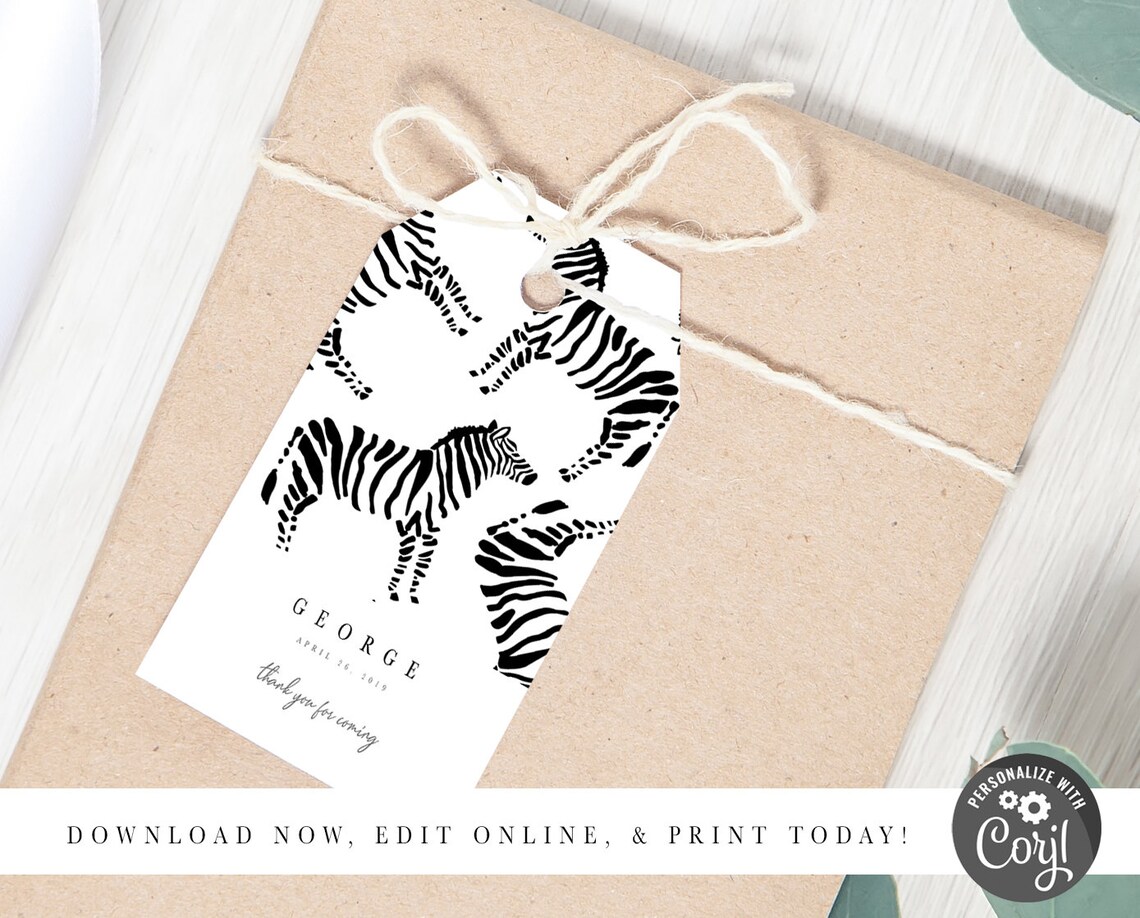 Party Animals Favor Tags Wild One Animals Thank You Tags - Etsy