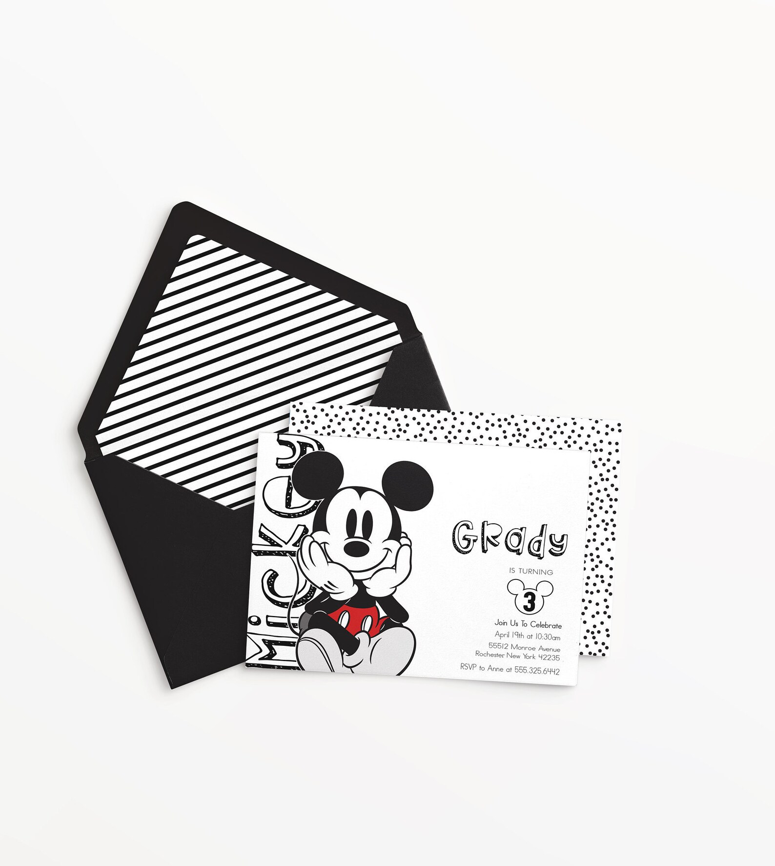 Modern Mickey Mouse Invitation Printable Mickey Invitation - Etsy
