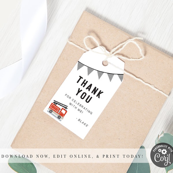 Firefighter Thank You Stickers - Etsy