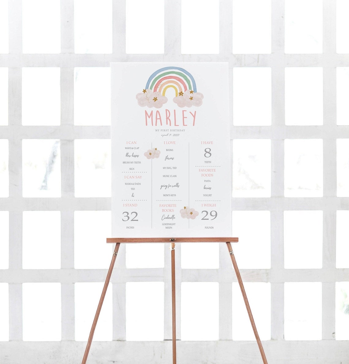 Rainbow Birthday Poster Rainbow Birthday Party Poster Pastel - Etsy