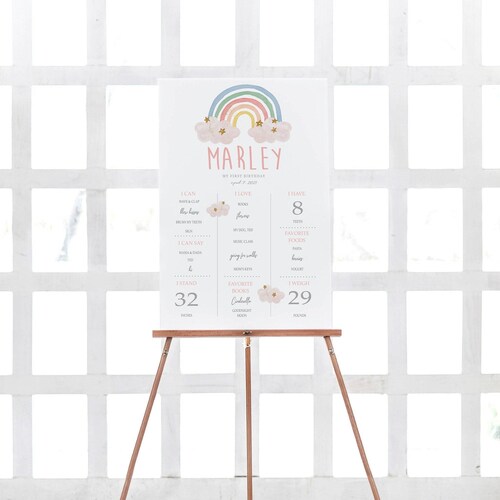 Rainbow Birthday Poster Rainbow Birthday Party Poster Pastel - Etsy