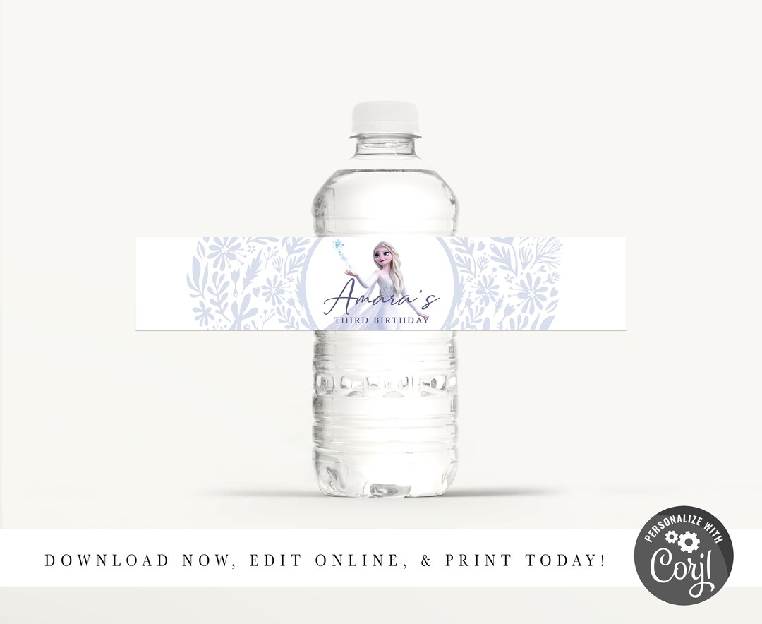 Frozen 2 Water Bottle Labels, Modern Frozen Bottle Wraps, Frozen 2 ...