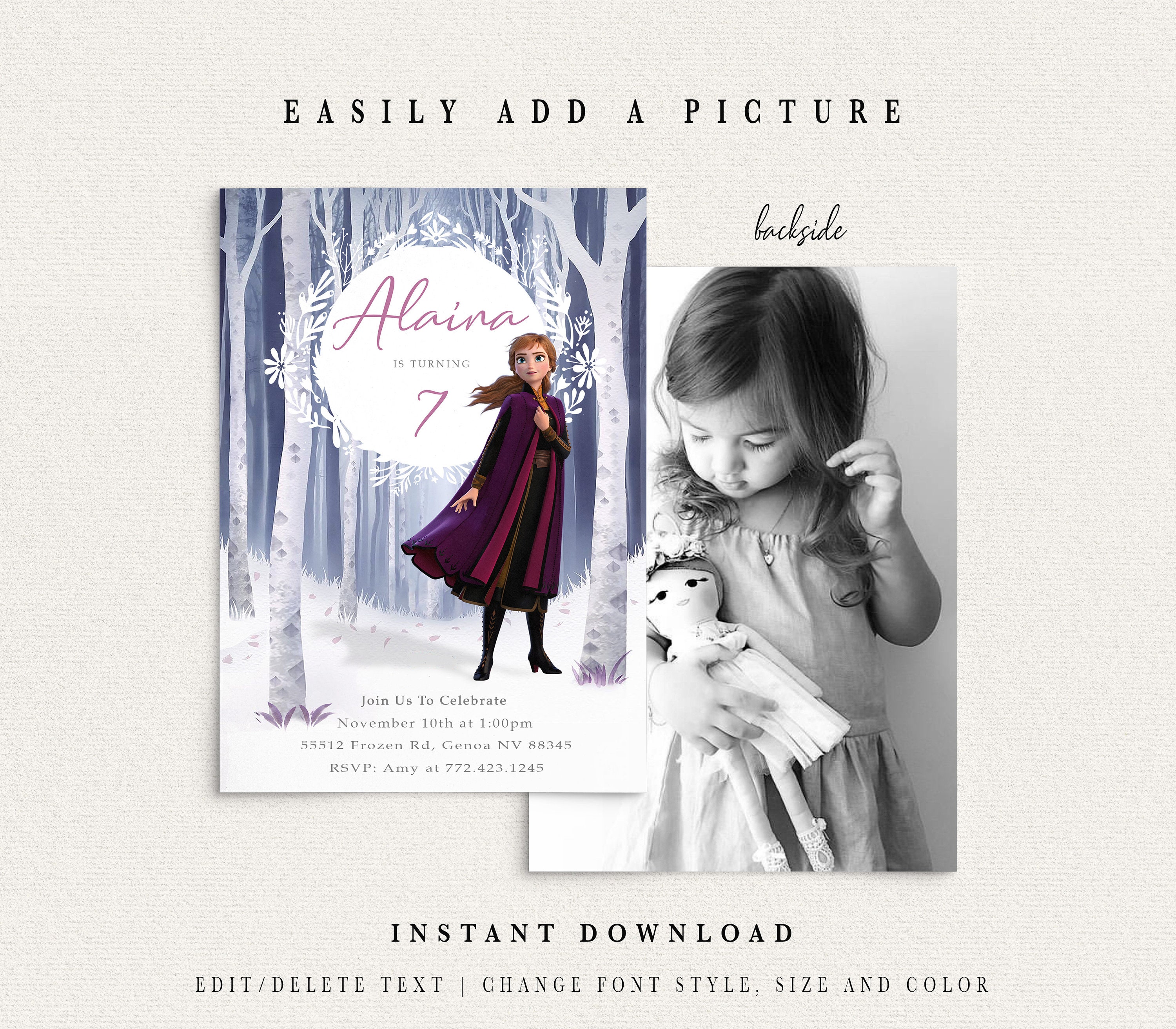 Frozen 2 Invitation Modern Frozen Invite Frozen Birthday - Etsy