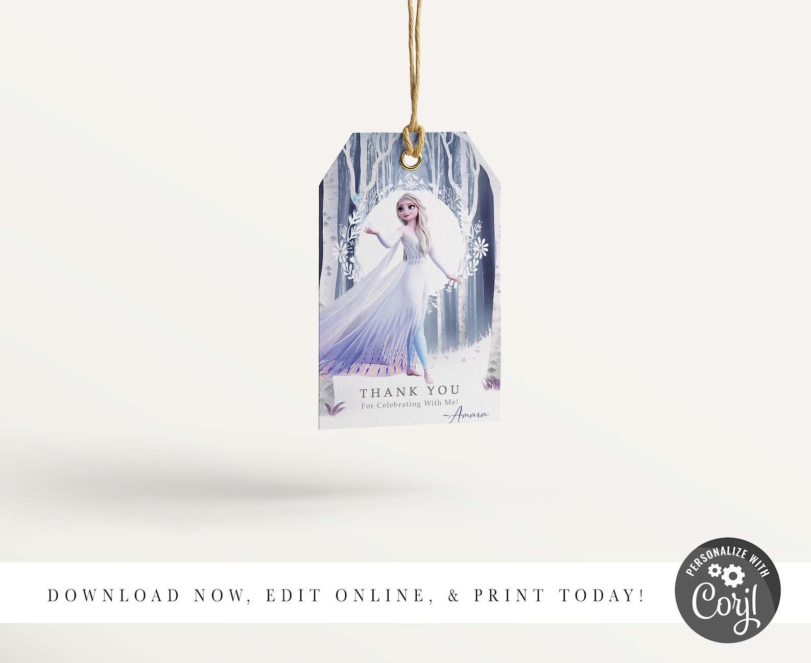 Frozen 2 Favor Tags, Frozen Thank You Tags, Frozen 2 Birthday Decor ...