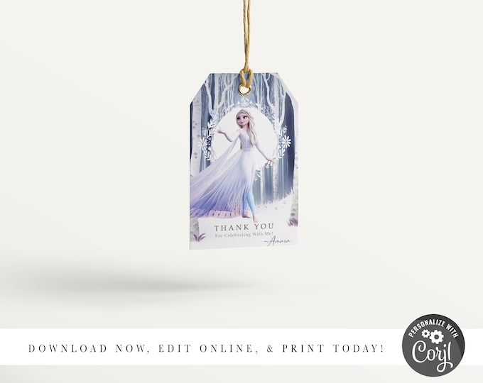 Frozen 2 Favor Tags, Frozen Thank You Tags, Frozen 2 Birthday Decor ...