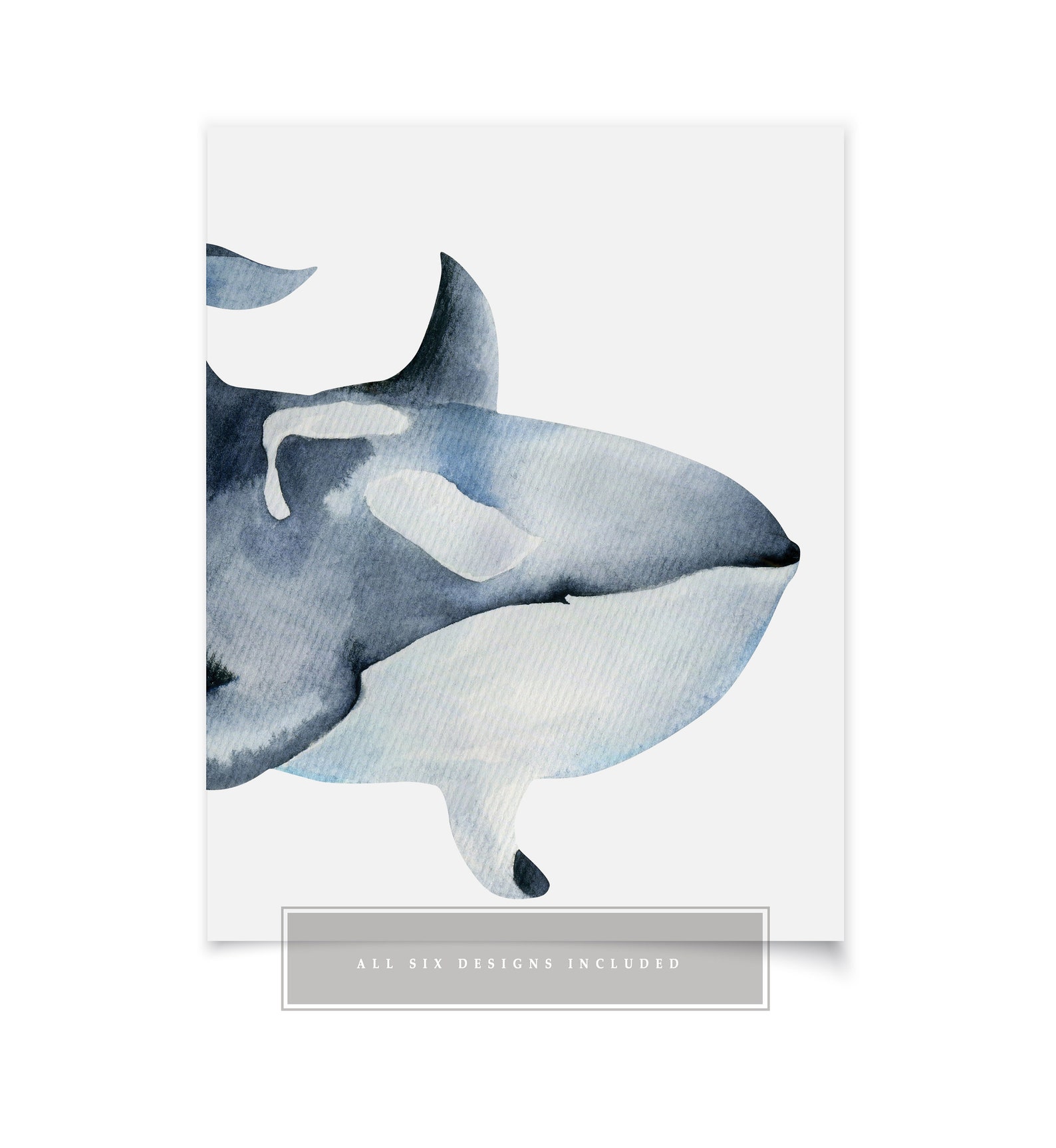 Whale Animal Prints · Set of 6 · Ocean Sea Nursery Theme · Whale ...