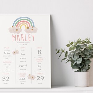 Rainbow Birthday Poster, Rainbow Birthday Party Poster, Pastel Birthday ...