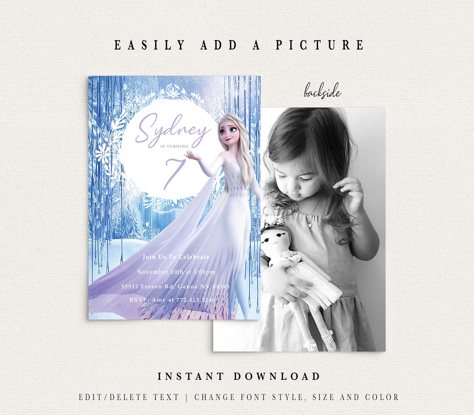 Frozen 2 Invitation Modern Frozen Invite Frozen Birthday | Etsy