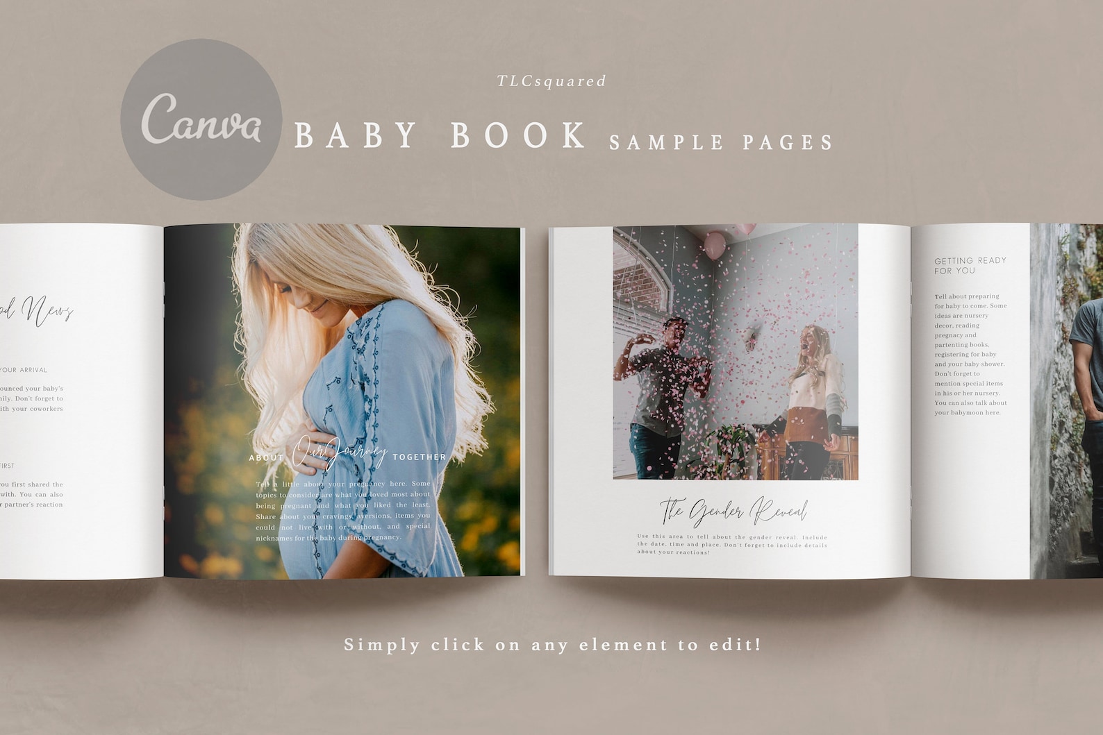 Baby Book Template | Ebook Template | Canva Template | Modern Baby Book ...