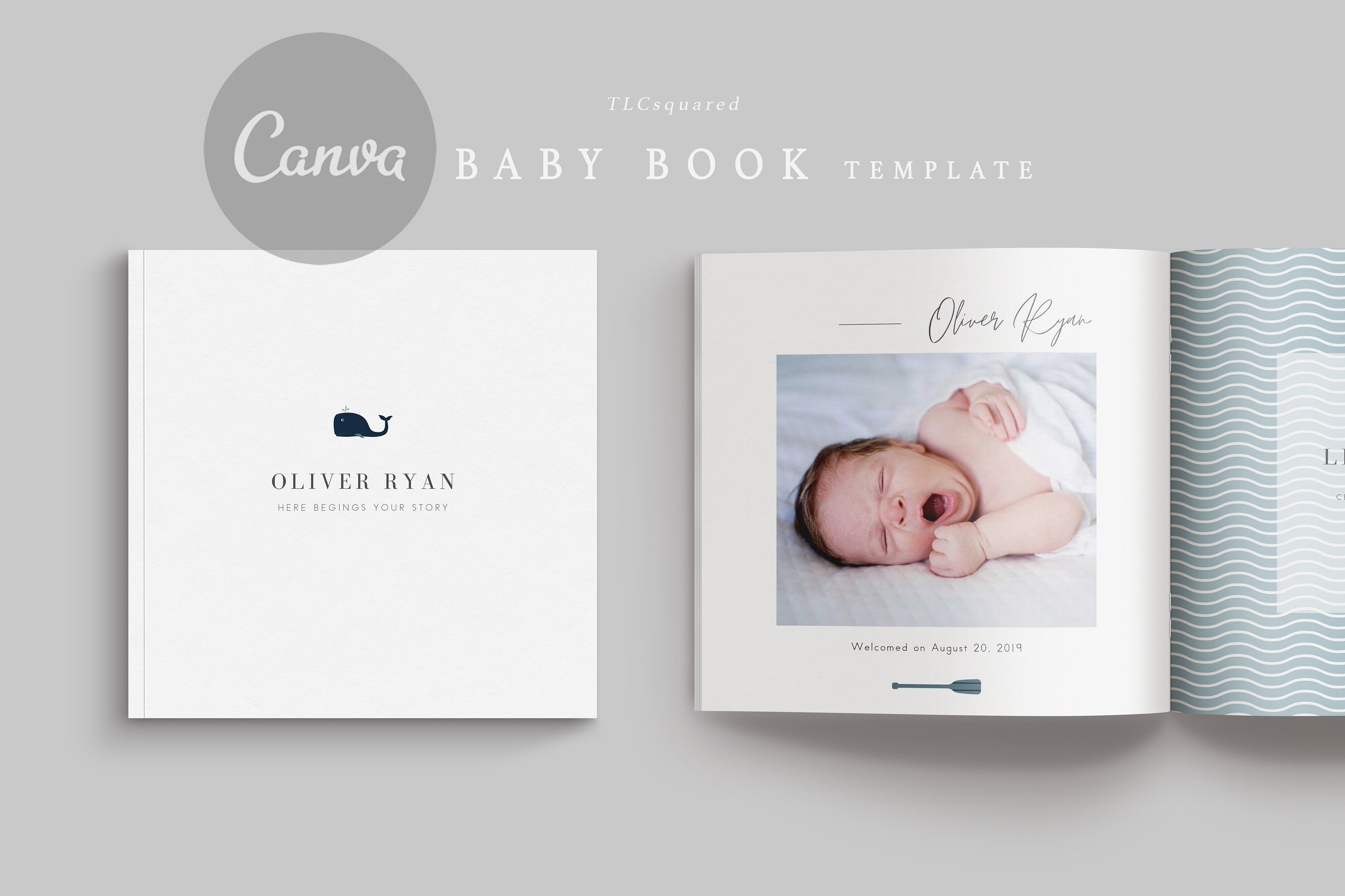 Boy Baby Book Template Ebook Template Canva Template - Etsy