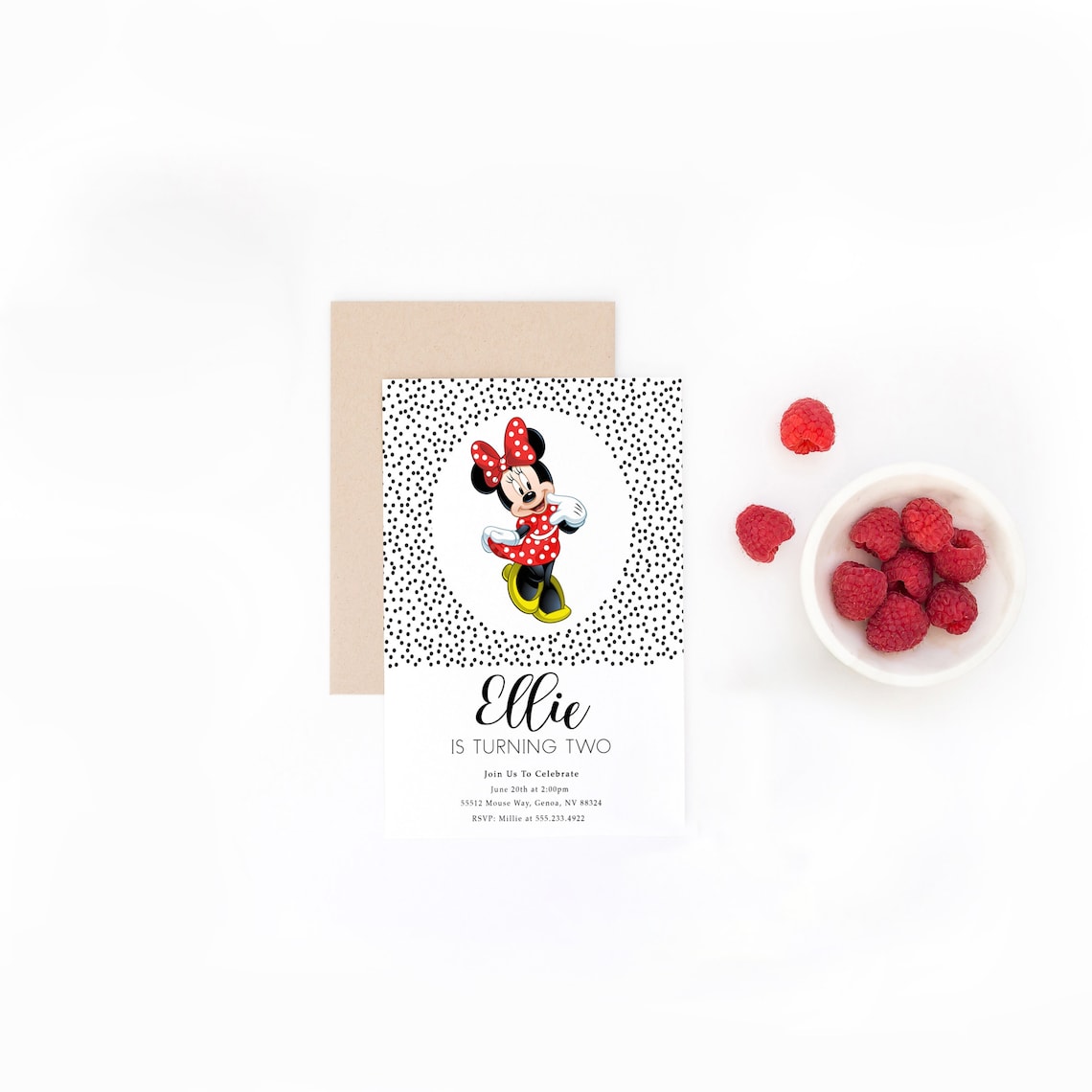 Minnie Mouse Invitation Printable Minnie Invitation Modern | Etsy