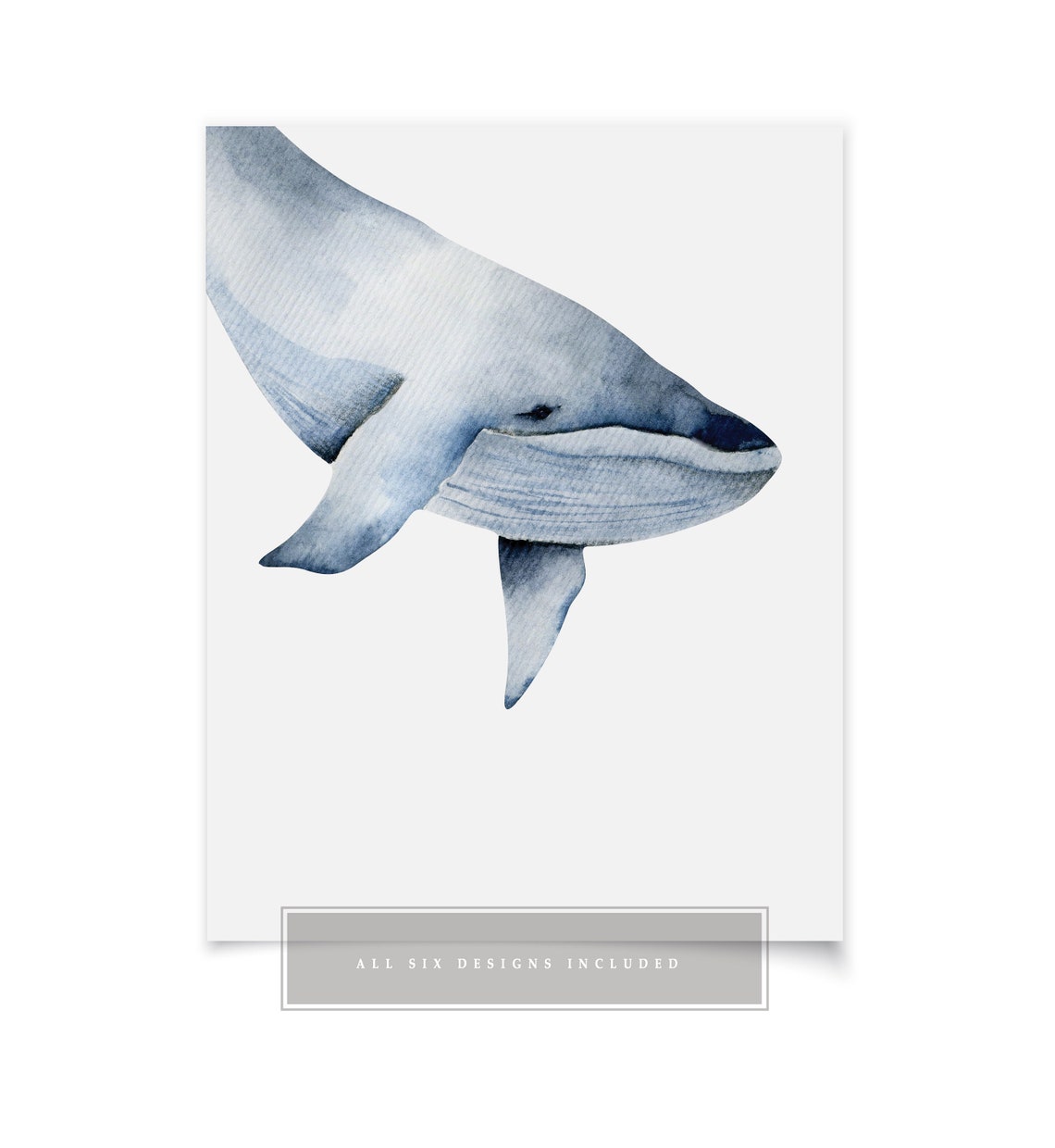 Whale Animal Prints · Set of 6 · Ocean Sea Nursery Theme · Whale ...