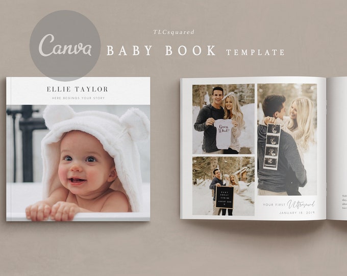 Baby Book Template | Ebook Template | Canva Template | Modern Baby Book ...