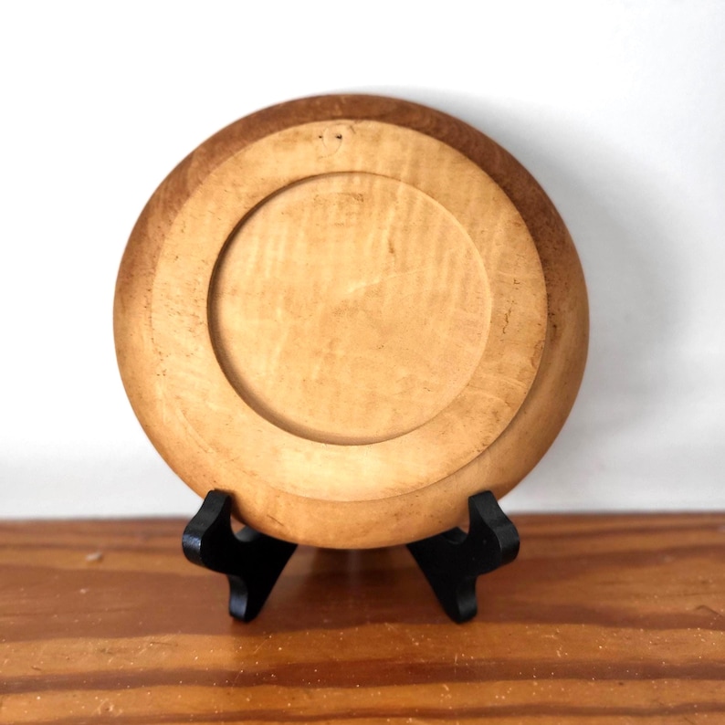 Vintage Hand Painted Folk Art Wood Plate Rustic Farmhouse Decor Cottage ...