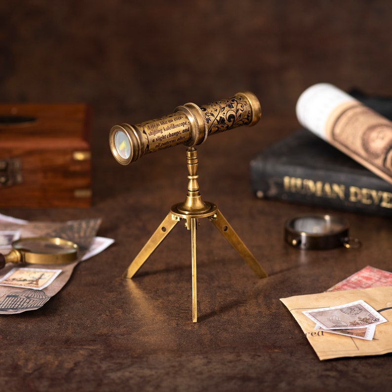 Handmade Brass Kaleidoscope With Stand: Vintage Educational Toy - Etsy