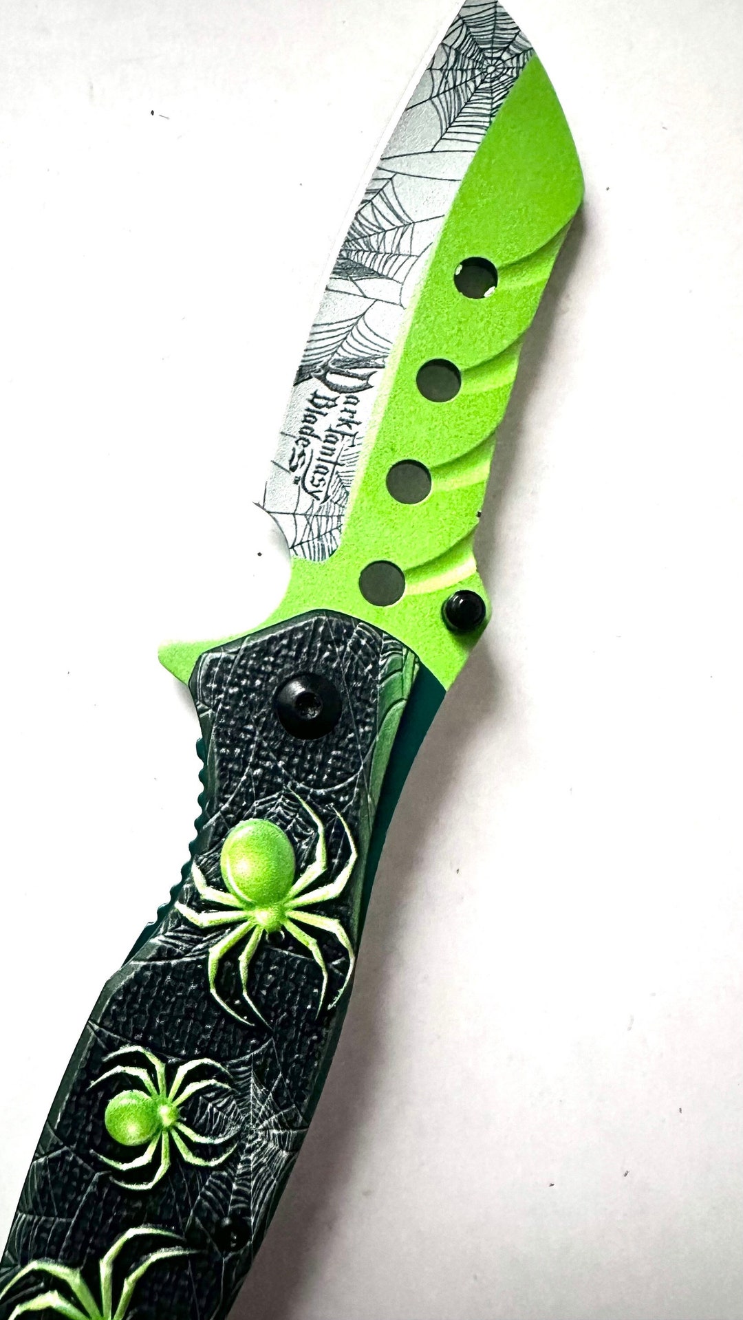 Green Spider Knife Stainless Steel 3D Folding Pocket Knives Web - Etsy