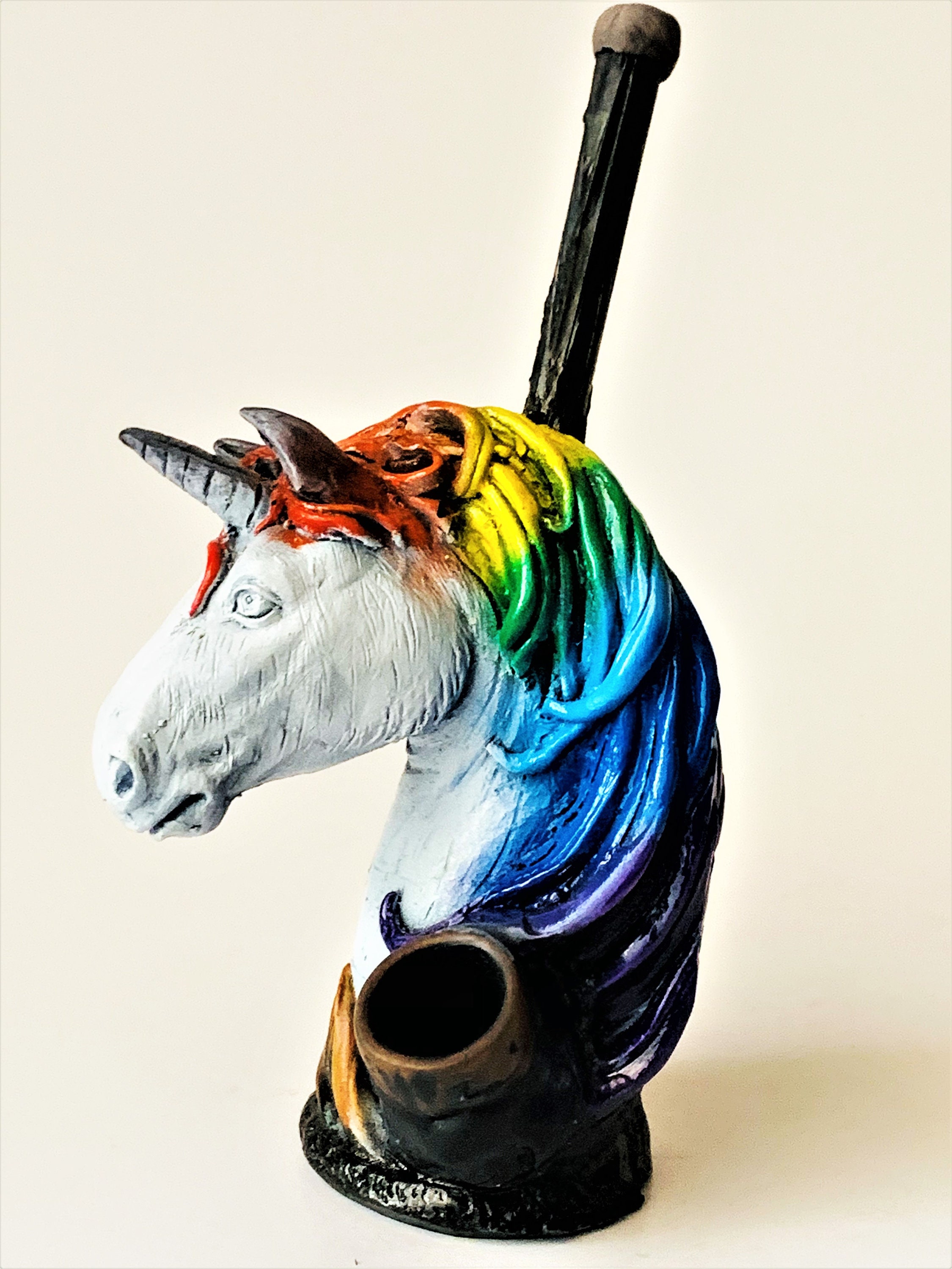 Unicorn Tobacco Smoking Pipe Large Pipe Handmade Rainbow | Etsy